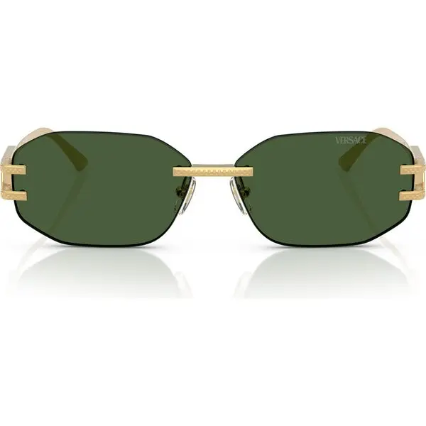 Versace 58mm Oval Sunglasses - Gold/dark Green