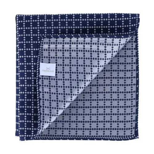 Trafalgar Rowan Geometric Pattern Silk Pocket Square Set