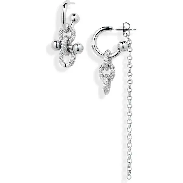 JUSTINE CLENQUET Blake Huggie Hoop Earrings - Palladium