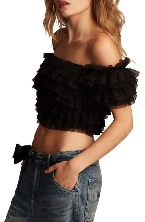 Lucky Brand Layered Mesh Crop Top