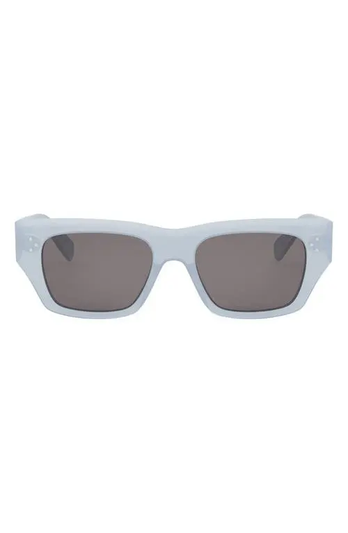 Celine Geometric Sunglasses - Shiny Light Blue / Smoke