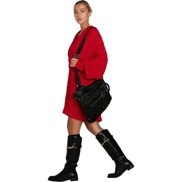BELLE & BLOOM Still The One Chunky Oversize Knit - Red
