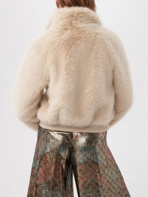 Trina Turk Morris Faux Fur Coat - Natural