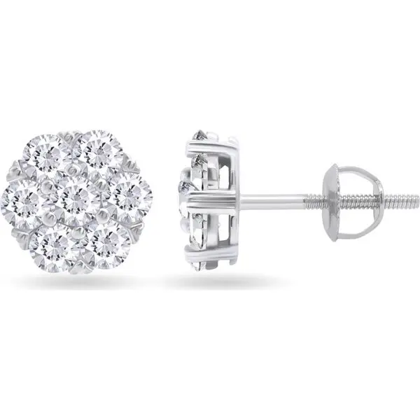 DONATELLO GIAN Sterling Cubic Zirconia Flower Earrings - Silver
