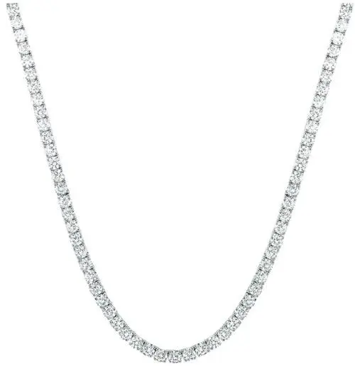 DONATELLO GIAN Round Cut Tennis Necklace - Silver