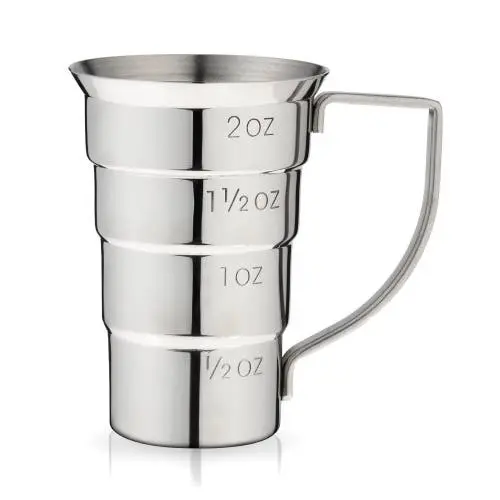 VISKI Harrison Stepped Jigger In Stainless Steel - Silver
