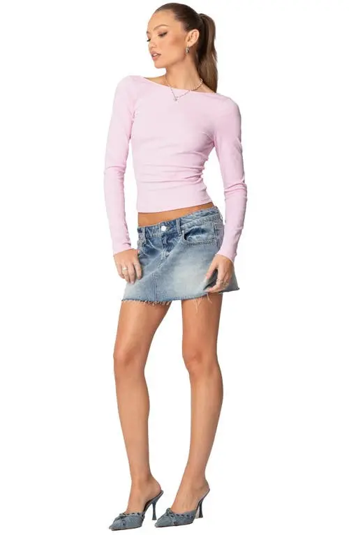 EDIKTED Brantley Denim Miniskirt - Blue