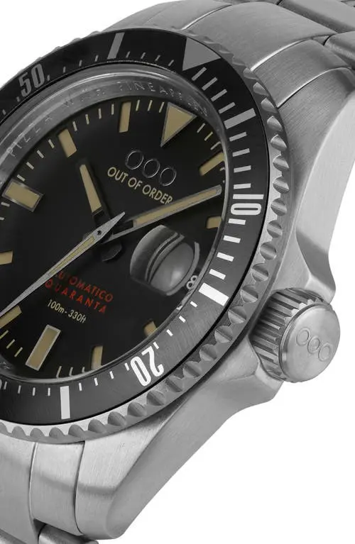 OUT OF ORDER Automatico Quaranta Bracelet Watch - Black