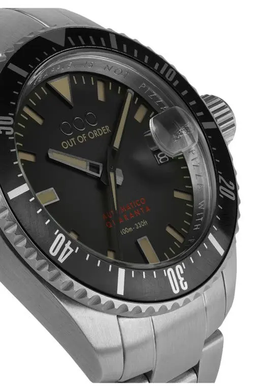 OUT OF ORDER Automatico Quaranta Bracelet Watch - Black