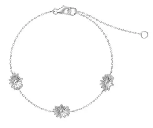 DONATELLO GIAN Name' Trio Flower Bracelet - Silver