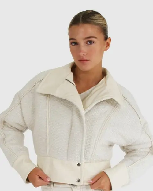 BELLE & BLOOM Mad Love Cropped Bomber Jacket
