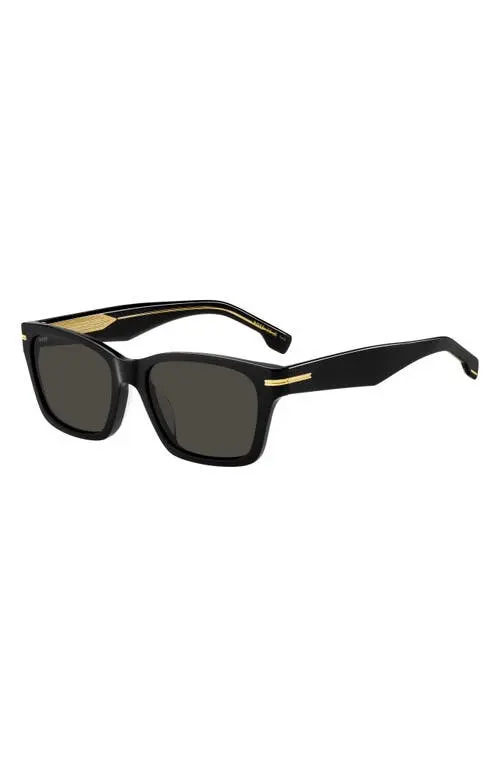 BOSS 56mm Rectangular Sunglasses - Black/ Grey