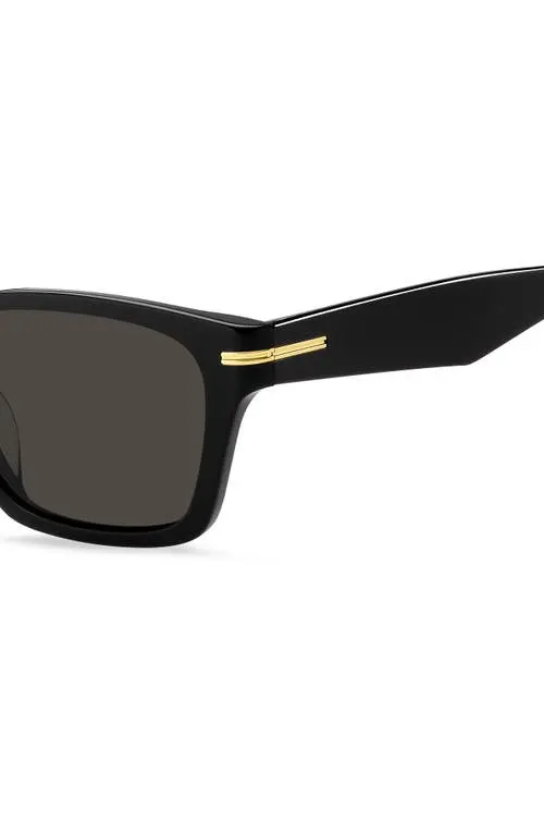 BOSS 56mm Rectangular Sunglasses - Black/ Grey