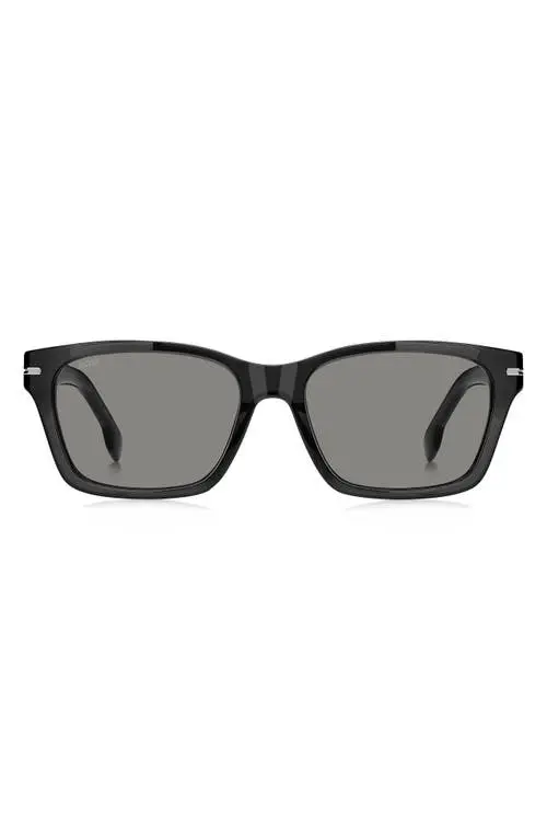 BOSS 56mm Rectangular Sunglasses - Grey/ Grey