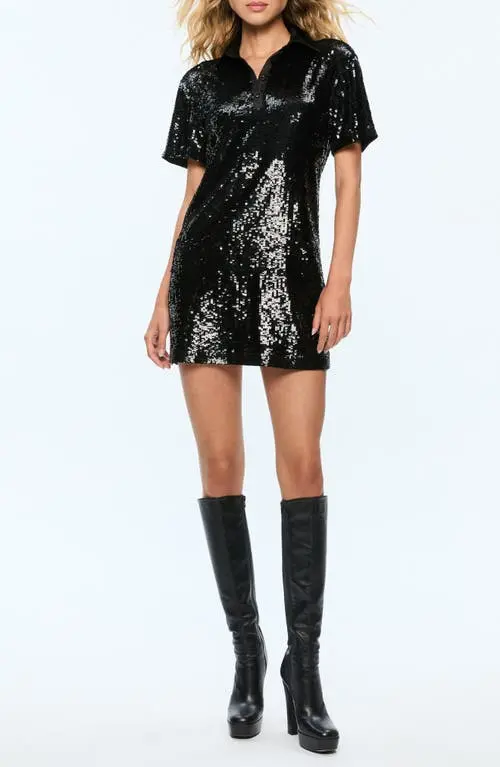 Alice + Olivia Sequin Polo Minidress