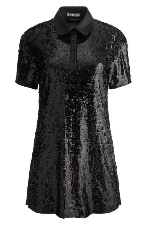 Alice + Olivia Sequin Polo Minidress