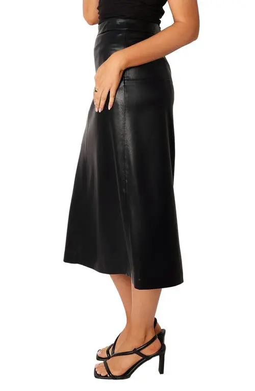 PETAL & PUP Miller Faux Leather Midi Skirt