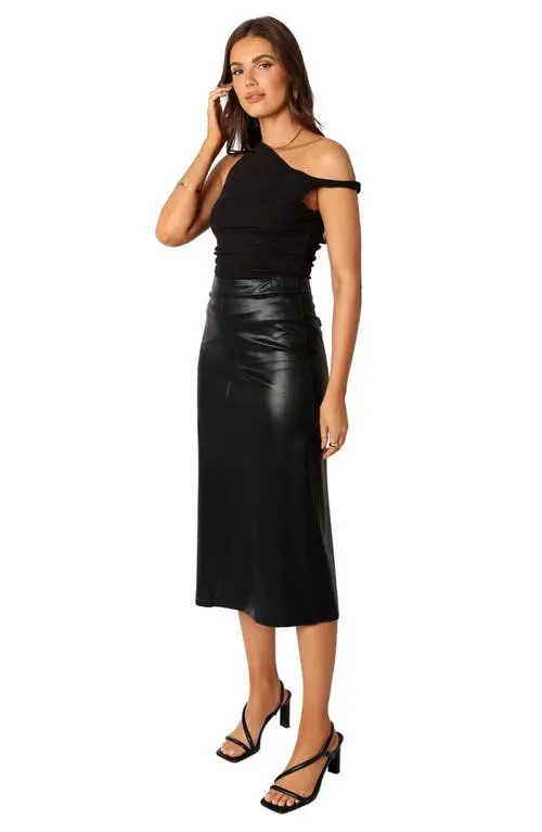 PETAL & PUP Miller Faux Leather Midi Skirt