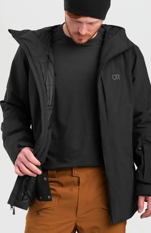 OUTDOOR RESEARCH Snowcrew Waterproof Hooded Ski Jacket - Black