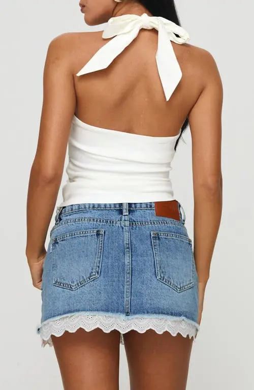 Princess Polly Miyuki Scalloped Trim Denim Miniskirt