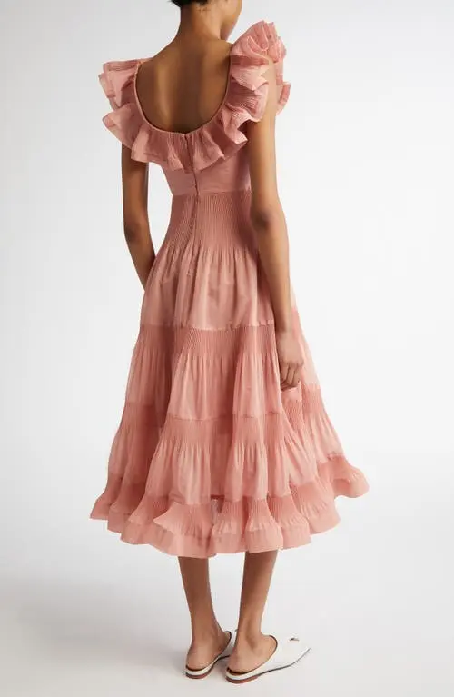 knee length dresses for ladies Pleated Mini Dress ZIMMERMANN Bianco main image 0
