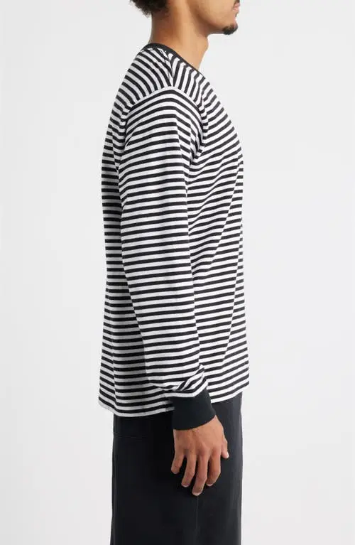 Obey Stripe Long Sleeve Cotton T-shirt