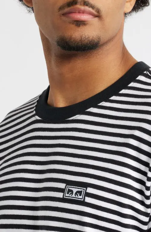 Obey Stripe Long Sleeve Cotton T-shirt
