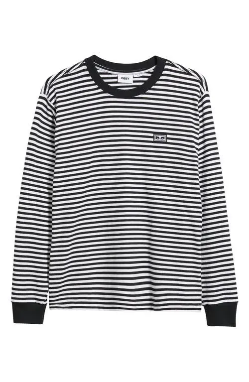 Obey Stripe Long Sleeve Cotton T-shirt