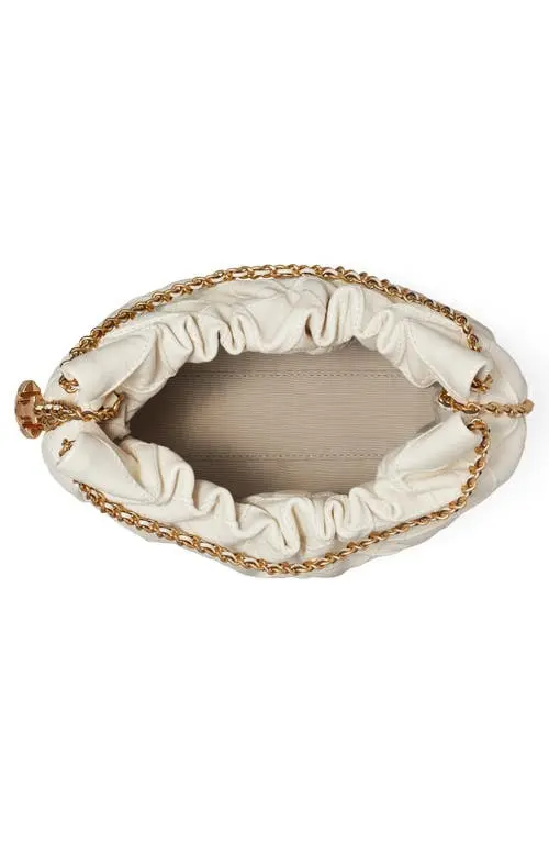 Tory Burch Mini Fleming Quilted Leather Hobo Bag - Light Cream