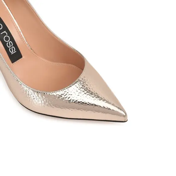 Sergio Rossi Godiva 090 Mirror Leather Pumps In Rose Gold 55