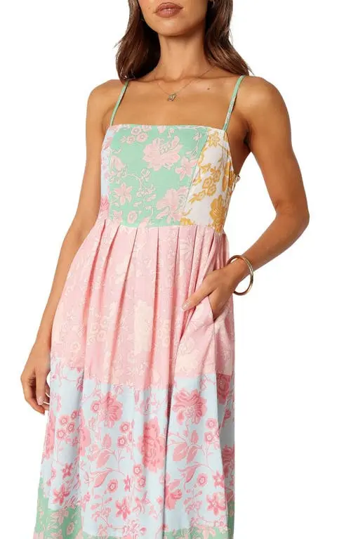 petal and pup green floral dress Petal & Pup Women's Fia Floral Print Chiffon Maxi Dress - Brown main image 1