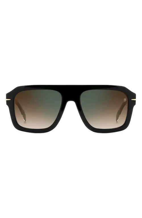 DB EYEWEAR BY DAVID BECKHAM 54mm Gradient Sunglasses - Black Gold/ Brown