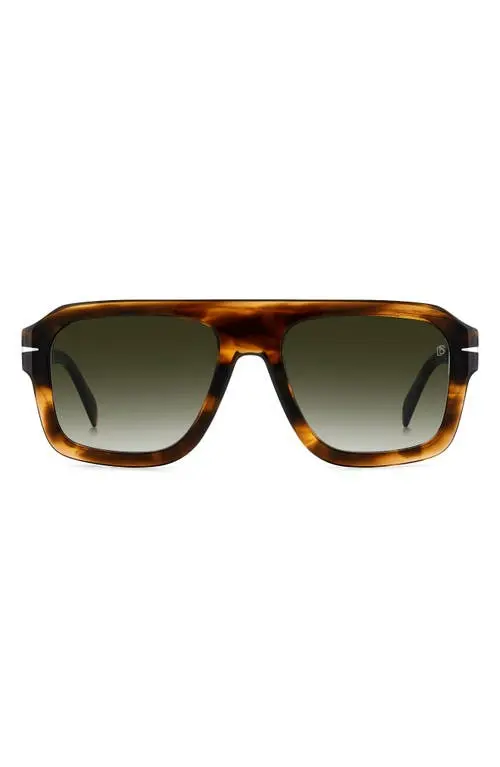 DB EYEWEAR BY DAVID BECKHAM 54mm Gradient Sunglasses - Brown Horn/ Green Shaded