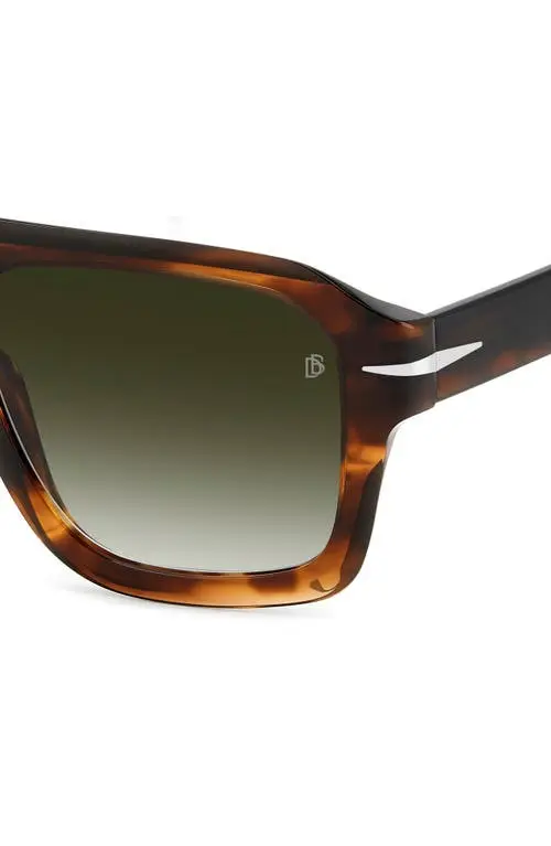 DB EYEWEAR BY DAVID BECKHAM 54mm Gradient Sunglasses - Brown Horn/ Green Shaded