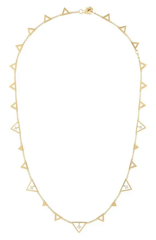 EDEN PRESLEY Shine Diamond Triangle Necklace - 14k Yellow Gold