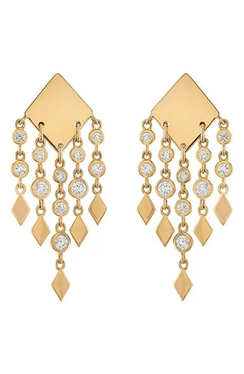 EDEN PRESLEY Shine Diamond Fringe Earrings - Gold Diamond