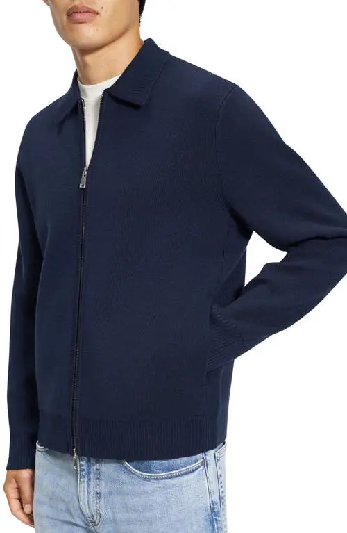 Theory Cameron Merino Wool Zip Cardigan