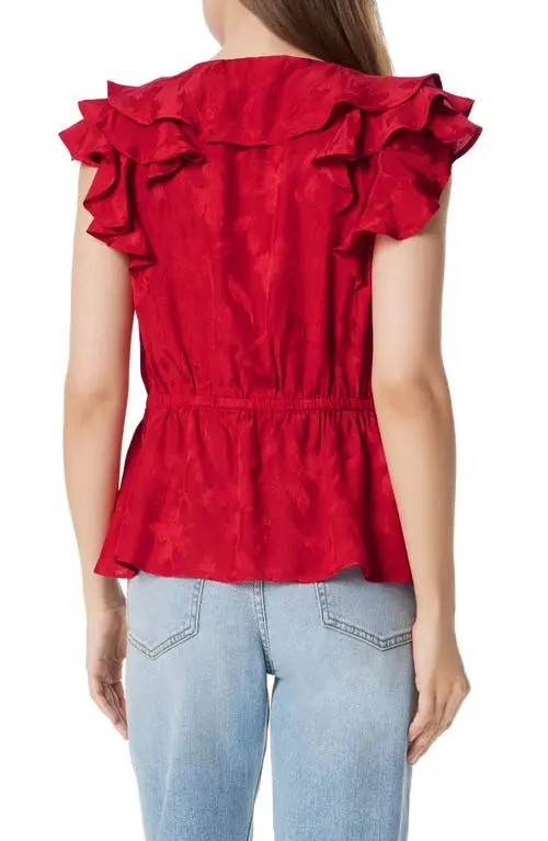 Sam Edelman Maila Ruffle Top - Rhythmic Red