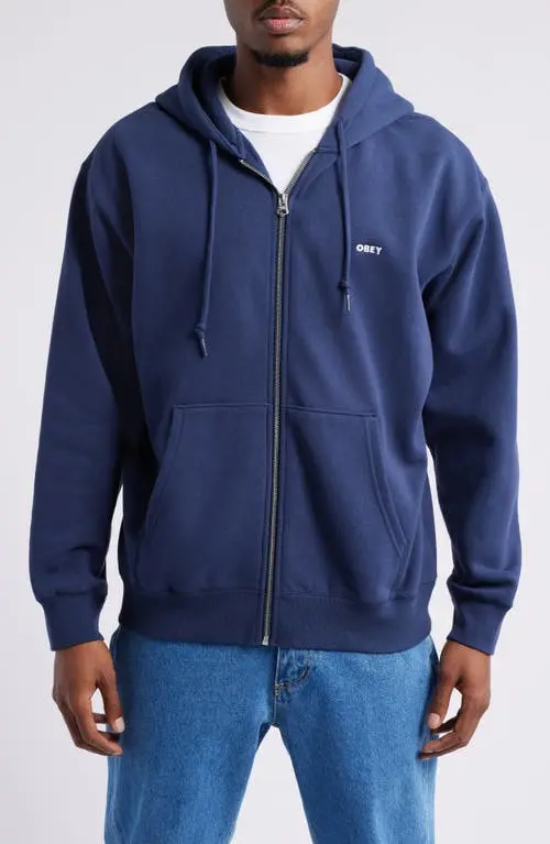 Obey Established Works Bold Zip Hoodie - Academy Navy
