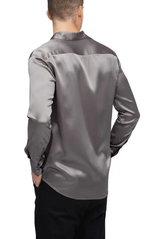 Lilysilk Mulberry Silk Basic Shirt - Dark Gray