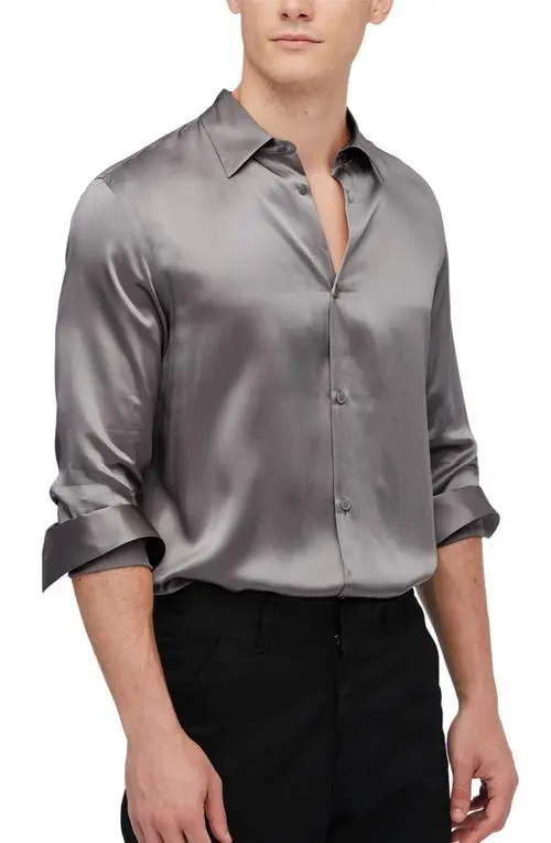Lilysilk Mulberry Silk Basic Shirt - Dark Gray