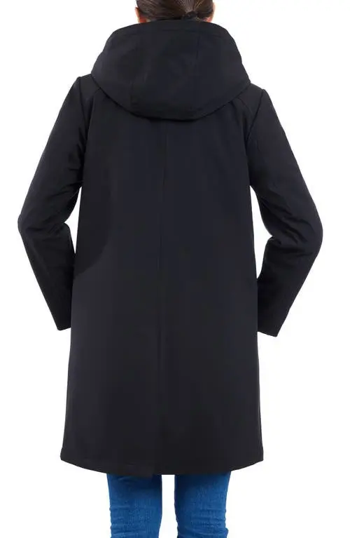 London Fog Water Resistant Raincoat With Bib - Black
