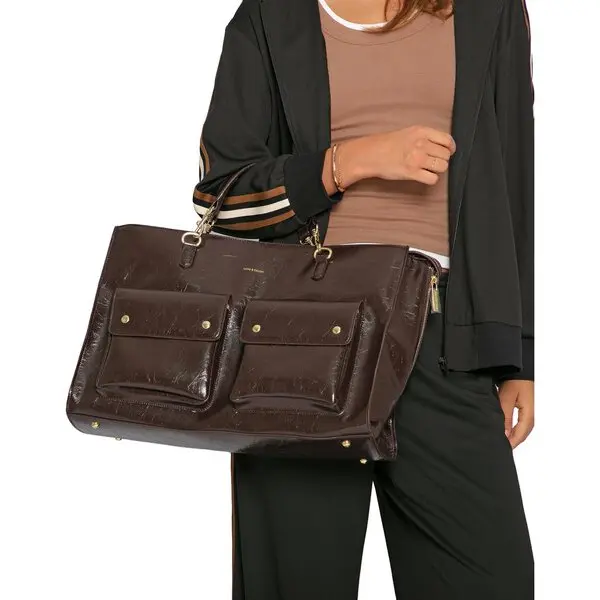 BELLE & BLOOM Reflections Leather Shoulder Bag - Dark Brown