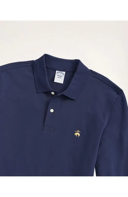 Brooks Brothers Long Sleeve Piqué Polo - Navy