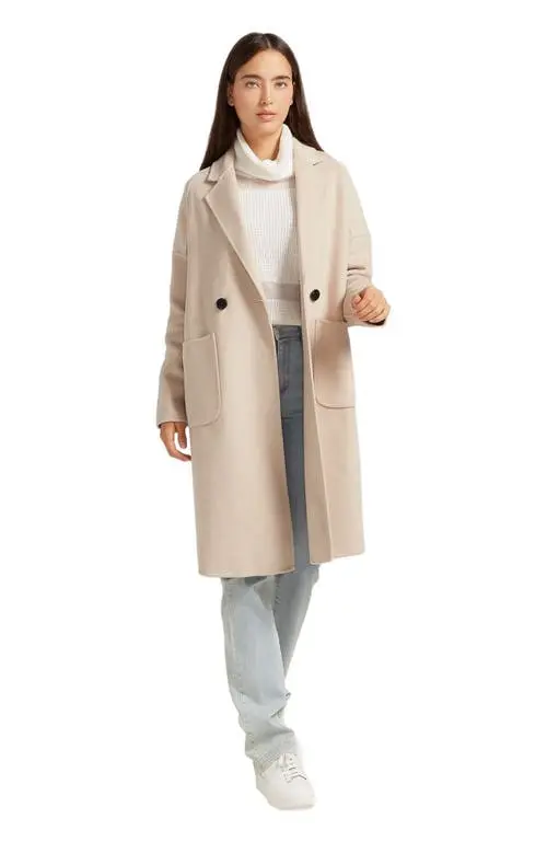 BELLE & BLOOM Double Breasted Wool Blend Coat