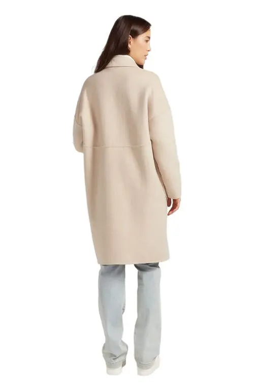 BELLE & BLOOM Double Breasted Wool Blend Coat