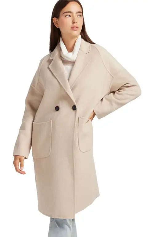 BELLE & BLOOM Double Breasted Wool Blend Coat