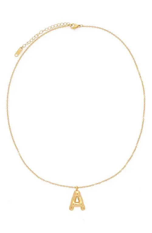 PETIT MOMENTS Bubble Initial Pendant Necklace - Gold - A