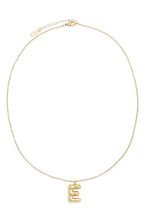 PETIT MOMENTS Bubble Initial Pendant Necklace - Gold - E