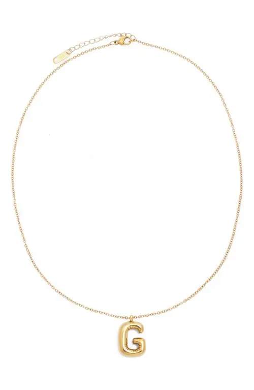PETIT MOMENTS Bubble Initial Pendant Necklace - Gold - G